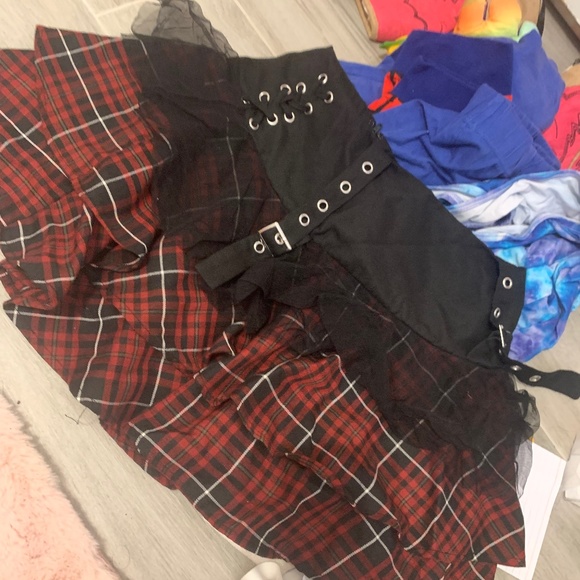 Hot Topic | Skirts | Hot Topic Goth Black And Red Plaid Skirt | Poshmark